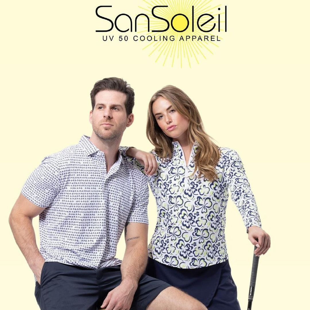 SanSoleil UV 50 sun protection for golf, tennis,riding. Cool sun-safe.
